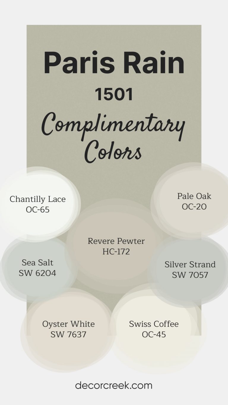 Paris Rain 1501 Paint Color by Benjamin Moore - DecorCreek