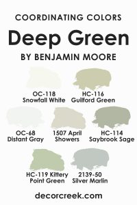 Deep Green 2039-10 Paint Color by Benjamin Moore - DecorCreek