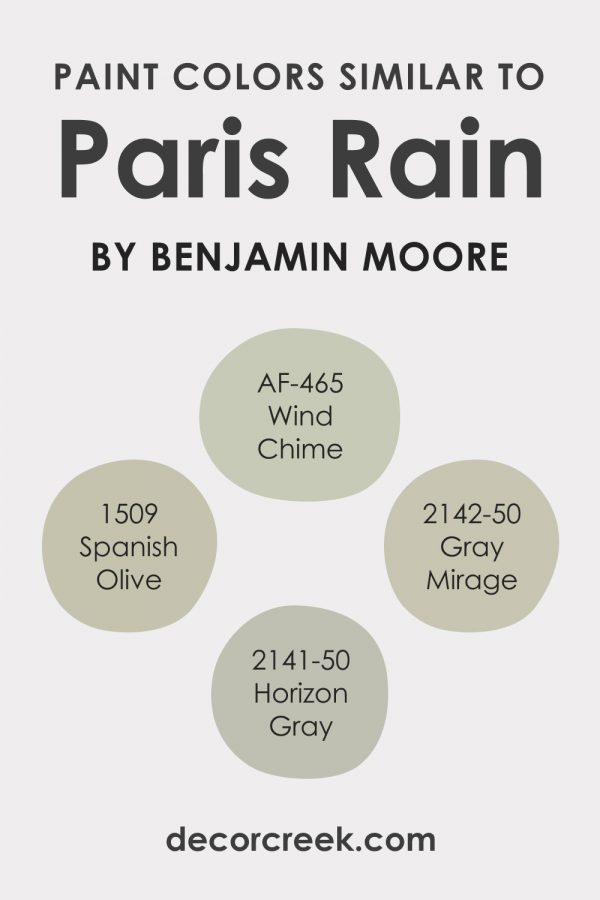 Paris Rain 1501 Paint Color by Benjamin Moore - DecorCreek