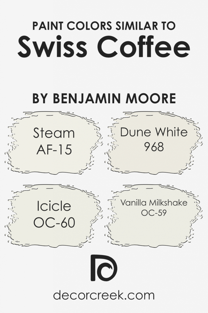 Swiss Coffee OC-45 Paint Color by Benjamin Moore - DecorCreek