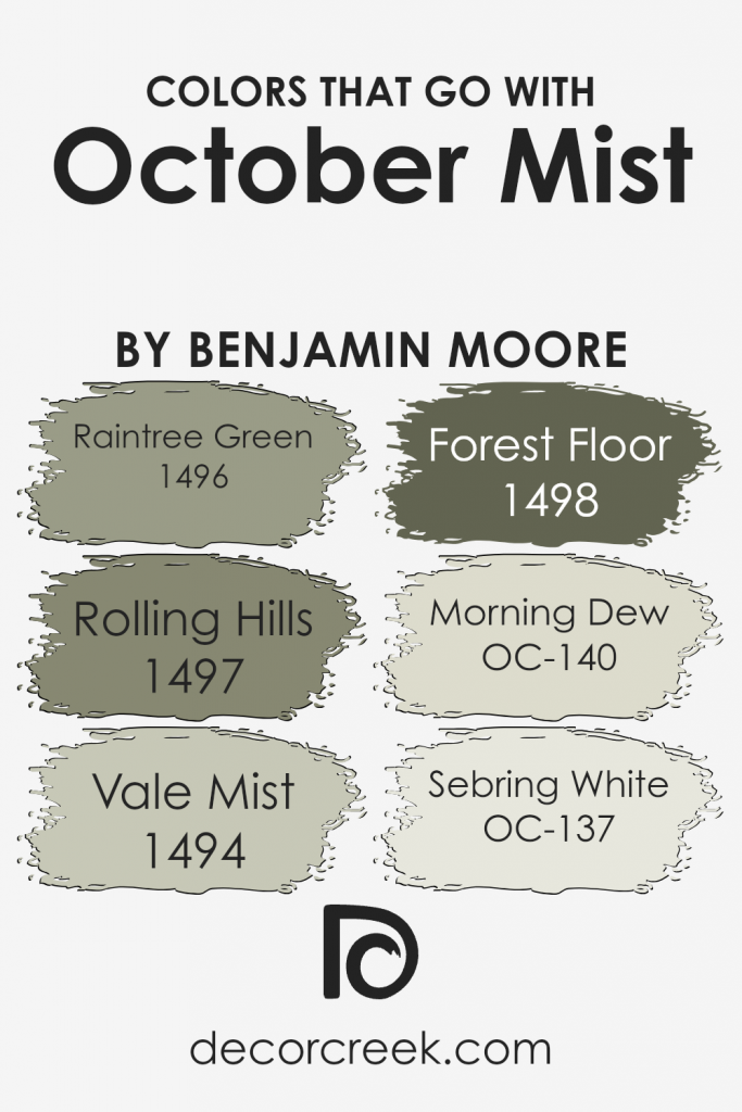 October Mist 1495 Paint Color by Benjamin Moore - DecorCreek