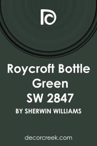 Roycroft Bottle Green SW 2847 Paint Color by Sherwin Williams - DecorCreek