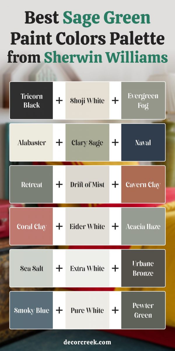 18 Best Sage Green Color Palettes for the Whole House - DecorCreek