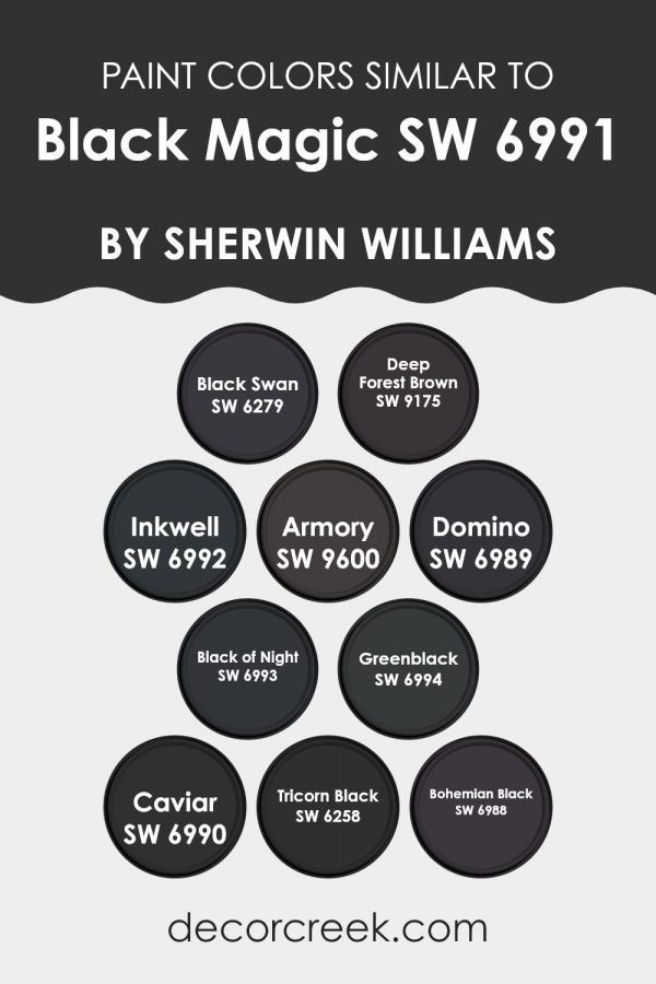 Black Magic SW 6991 Paint Color by Sherwin Williams - DecorCreek