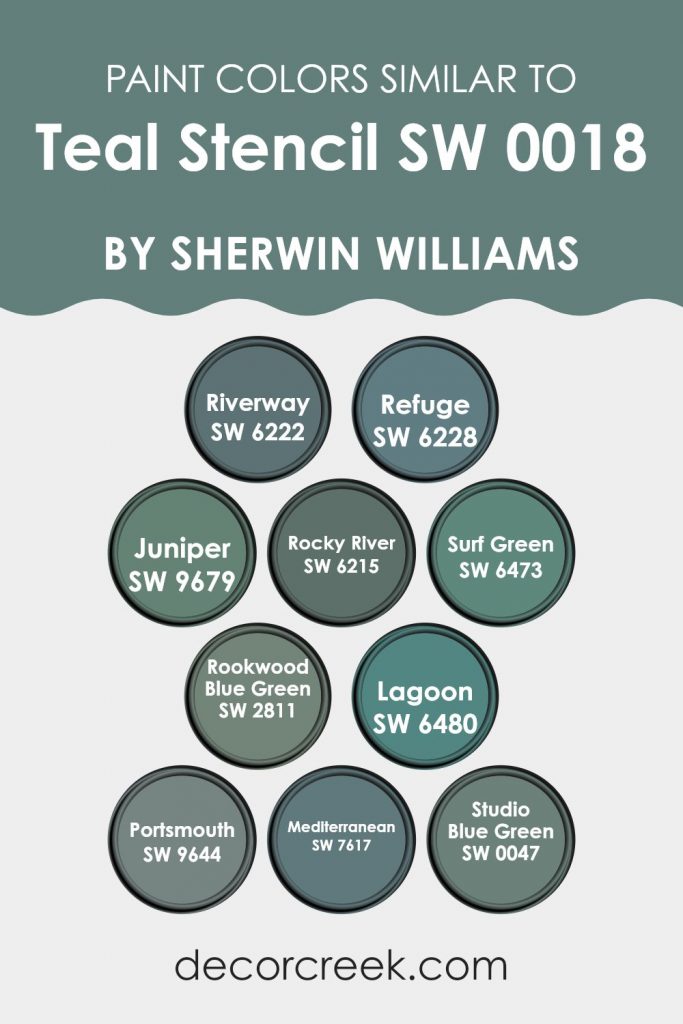 Teal Stencil SW 0018 Paint Color by Sherwin Williams - DecorCreek