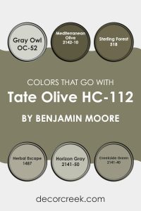 Tate Olive HC-112 Paint Color by Benjamin Moore - DecorCreek