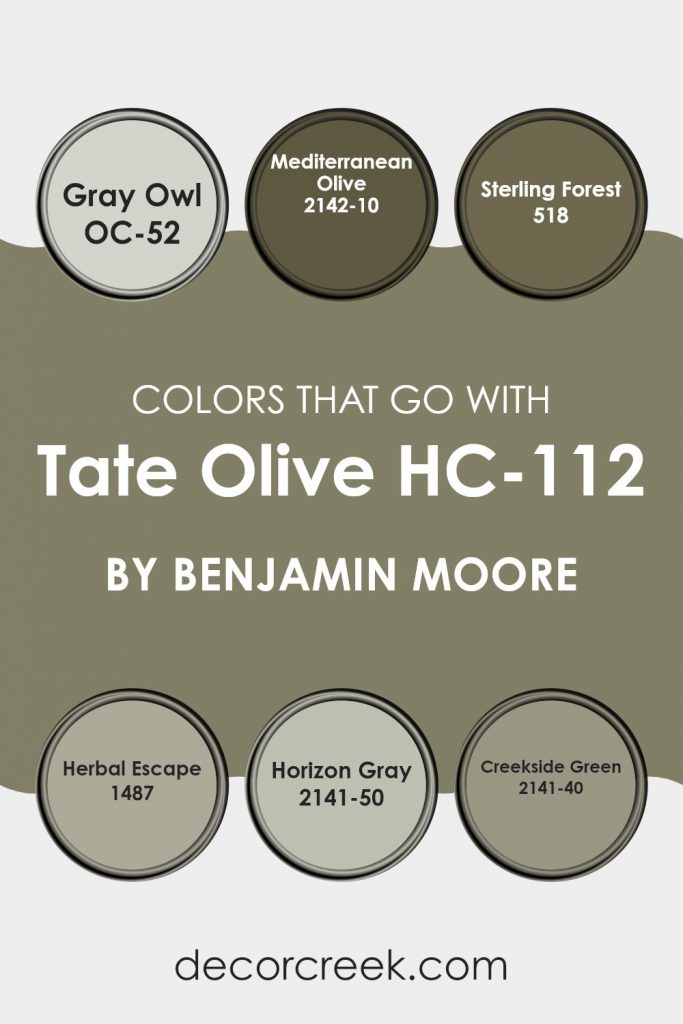 Tate Olive HC-112 Paint Color by Benjamin Moore - DecorCreek