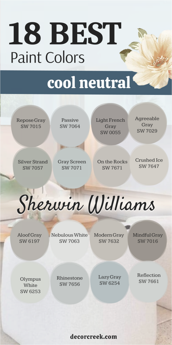 24 Best Cool Neutral Paint Colors from Sherwin Williams and Benjamin Moore