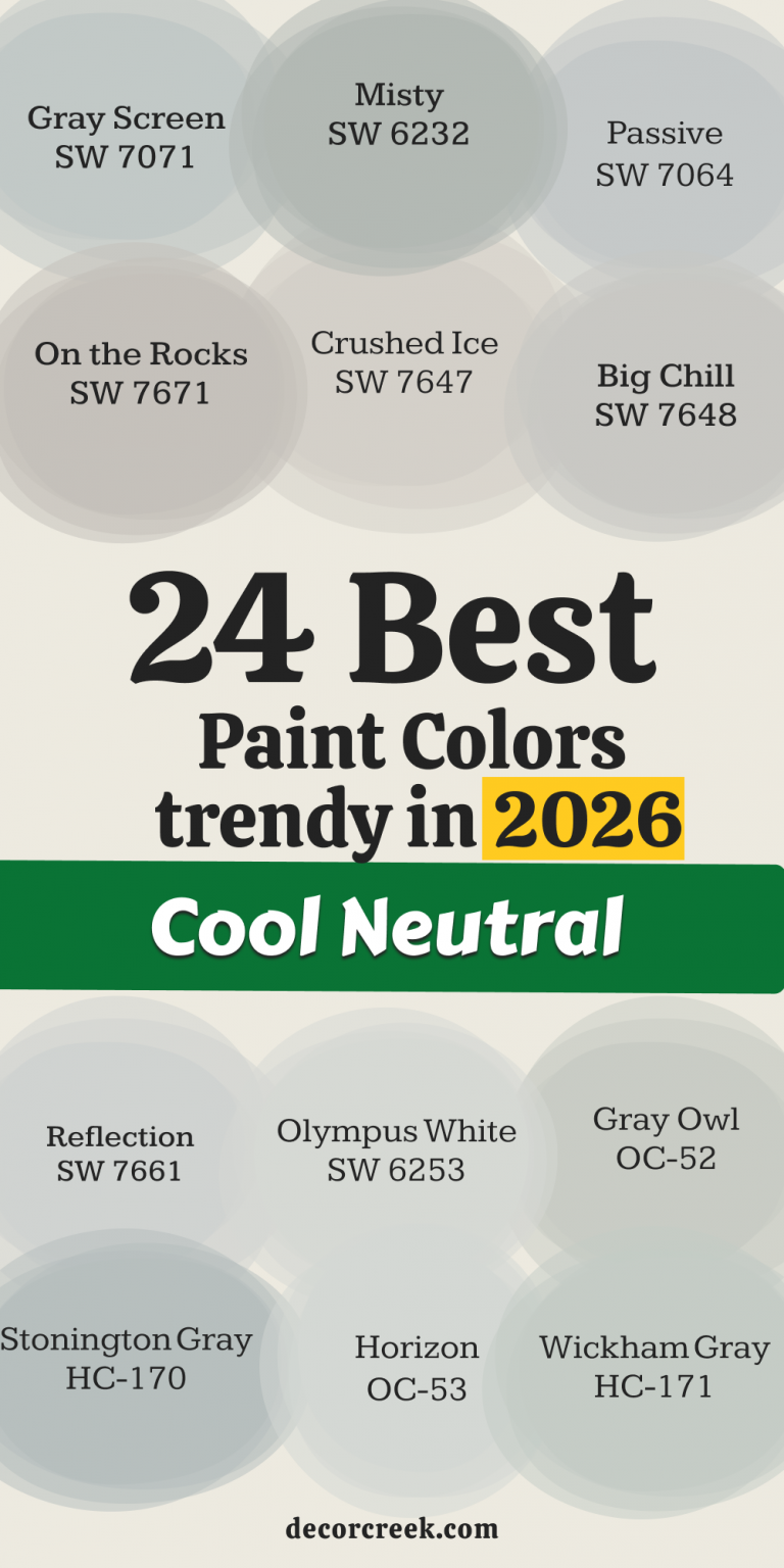 24 Best Cool Neutral Paint Colors from Sherwin Williams and Benjamin Moore