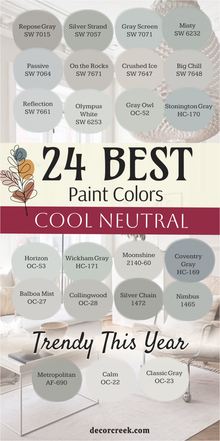 24 Best Cool Neutral Paint Colors from Sherwin Williams and Benjamin Moore