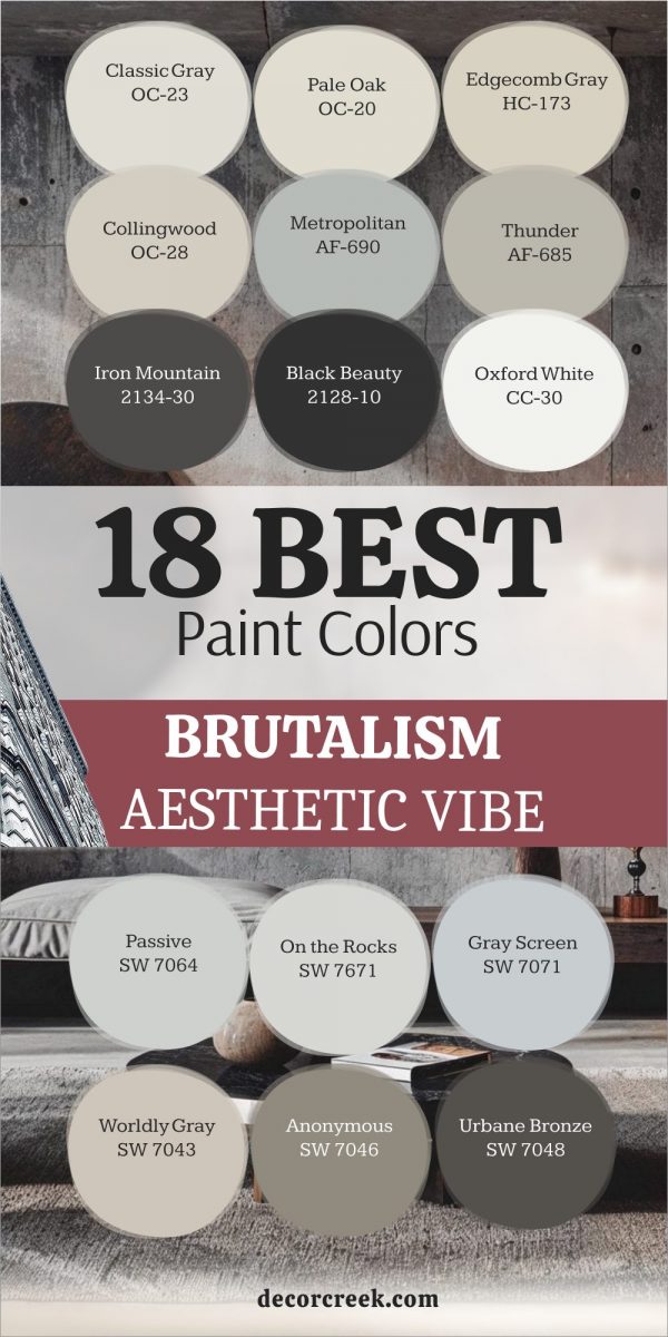 37 Paint Color Ideas for the Brutalism Design: Architectural Neutrals ...