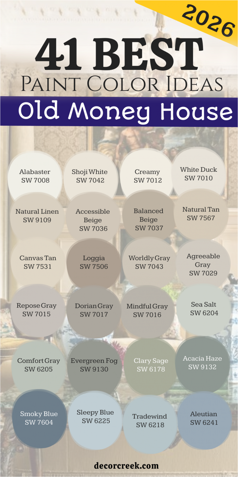 41 Paint Color Ideas For The Old Money House In 2026 - DecorCreek